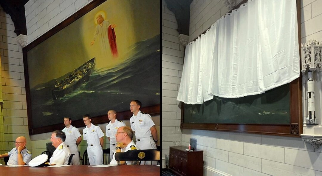 US Merchant Marine Academy Obscures Massive Painting of Jesus at Sea ...