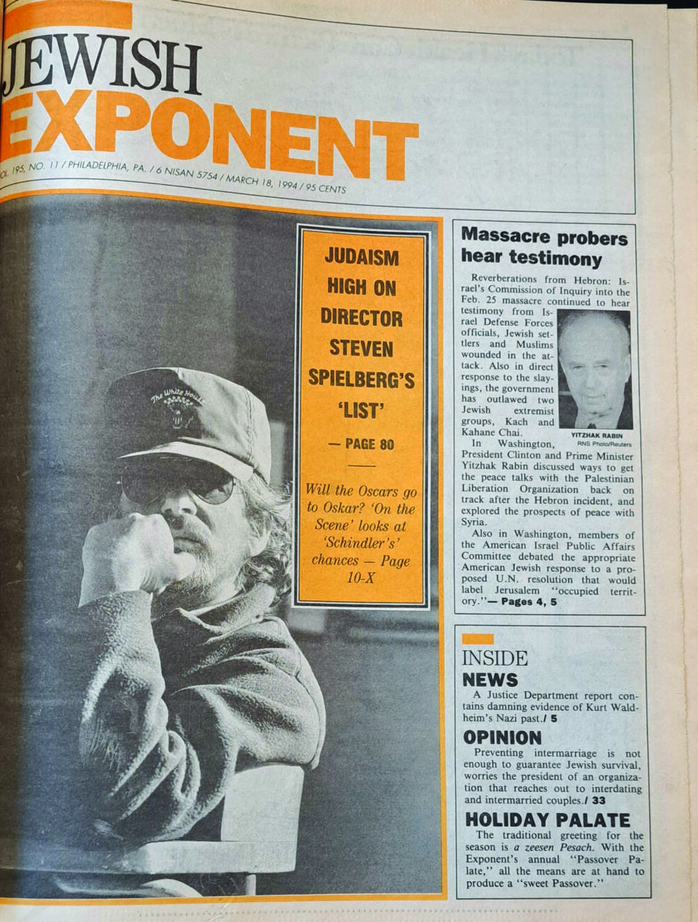 ‘Schindler’s List’ a Focus of Attention in March 1994 - Jewish Exponent
